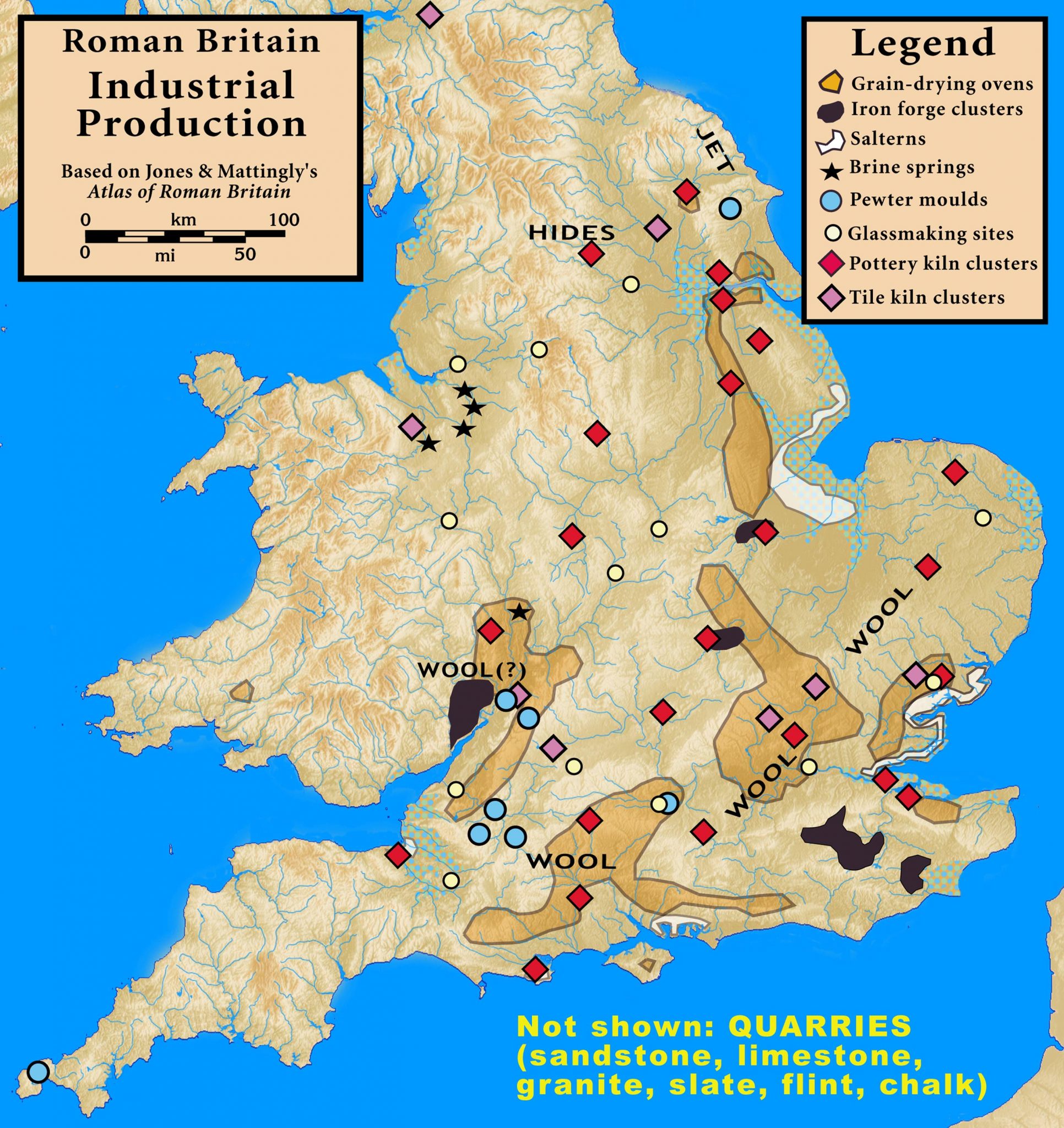 Minerals found in Prehistoric and Roman Quarries - Prehistoric Britain