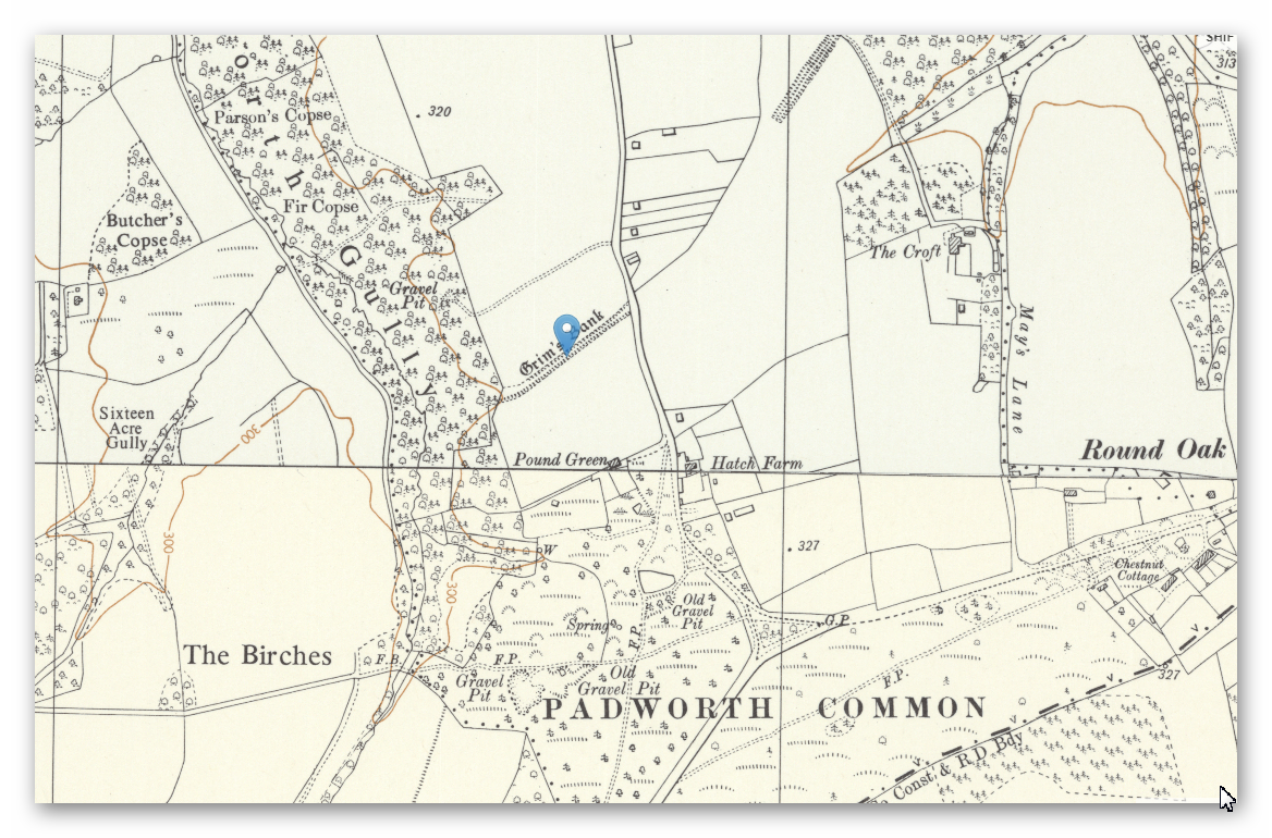 1005389 - Grim's Bank: section extending 240yds (220m) E of Padworth ...