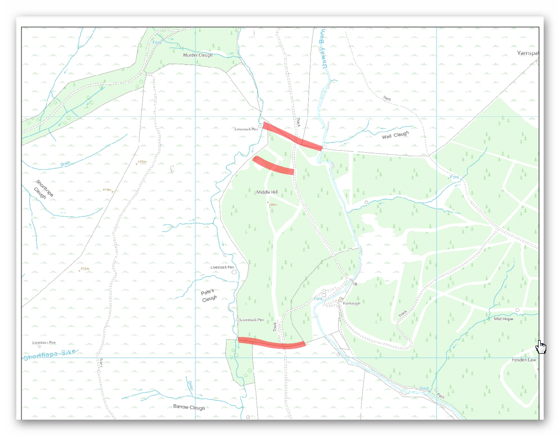 1007525 - Three (Cross) Dykes on Middle Hill - Kidland Forest ...