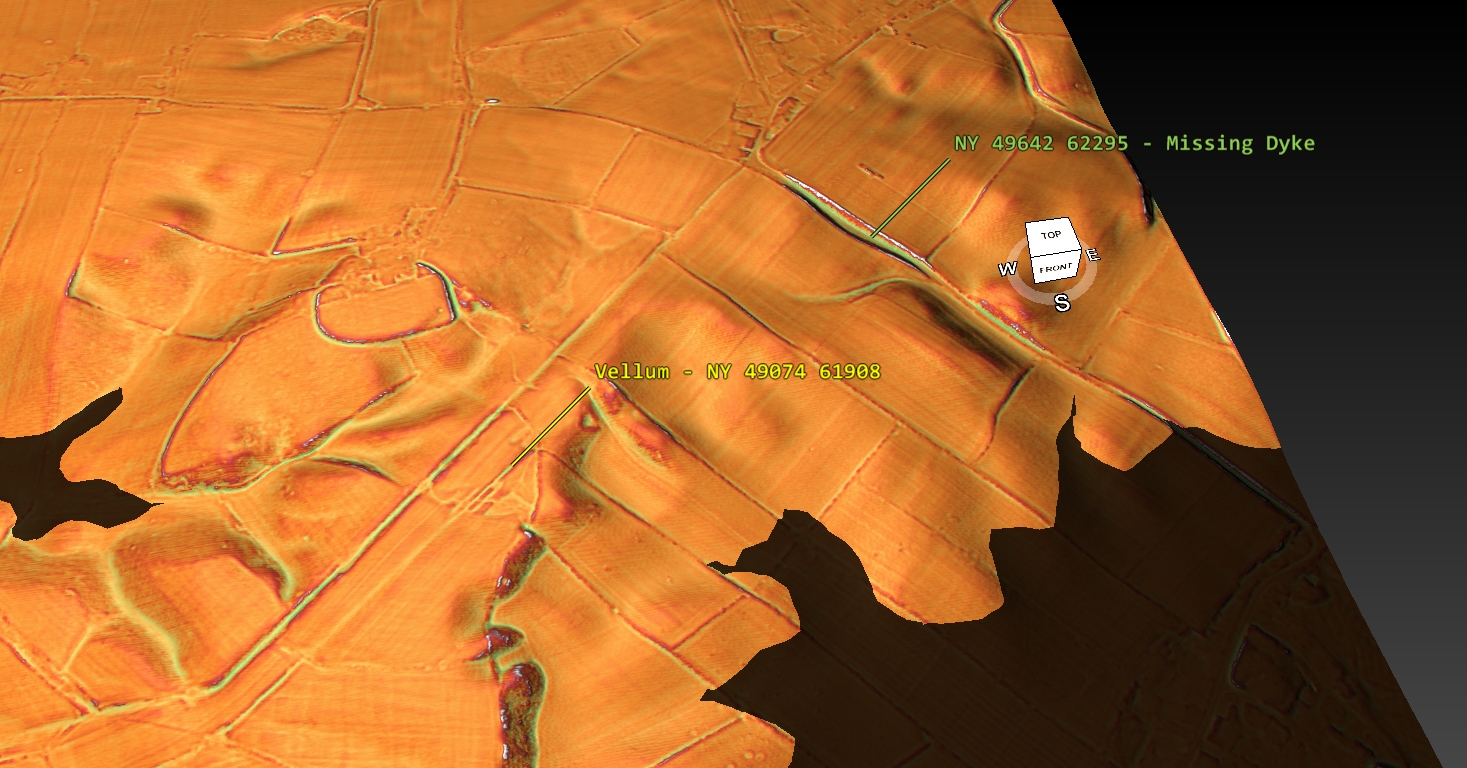 1010992 - Hadrian's Wall and Vallum between the field boundary west of ...